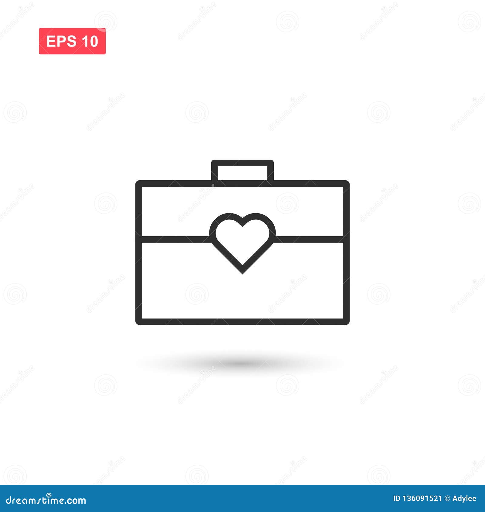 Briefcase Heart Vector Icon Design Isolated Stock Vector - Illustration ...