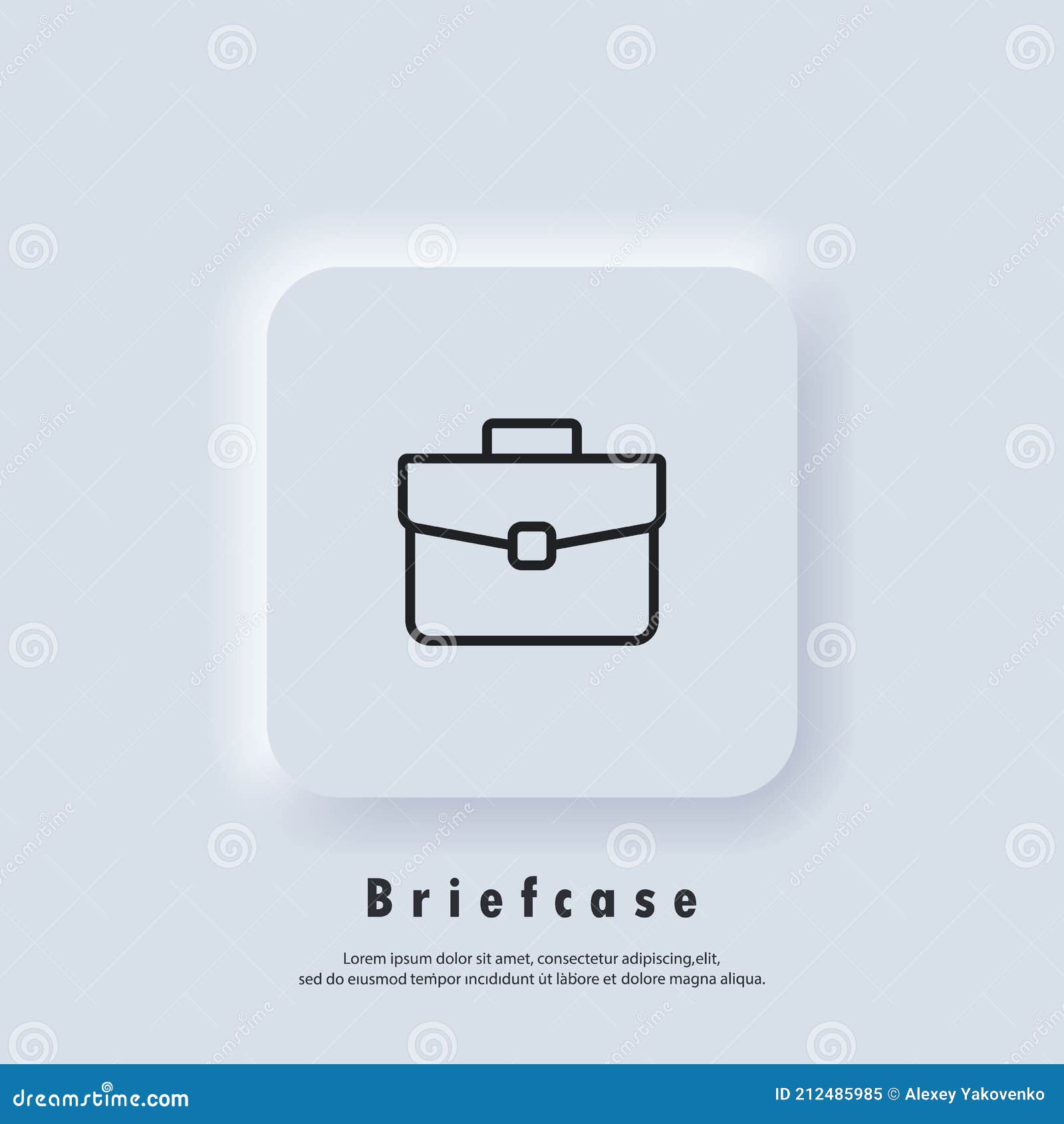 Briefcase Icon. Case Symbol. Portfolio. Vector. Neumorphic UI UX White ...