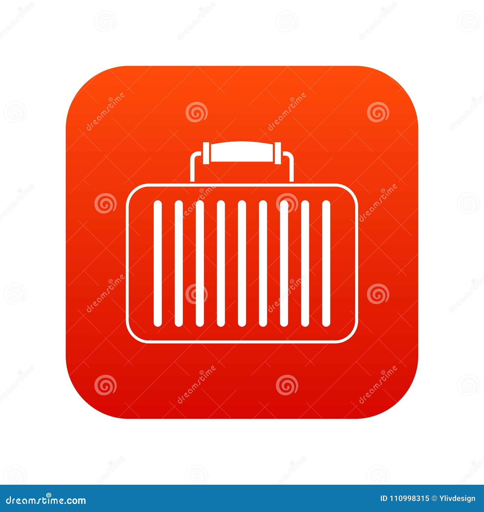 Briefcase icon digital red stock vector. Illustration of tourism ...