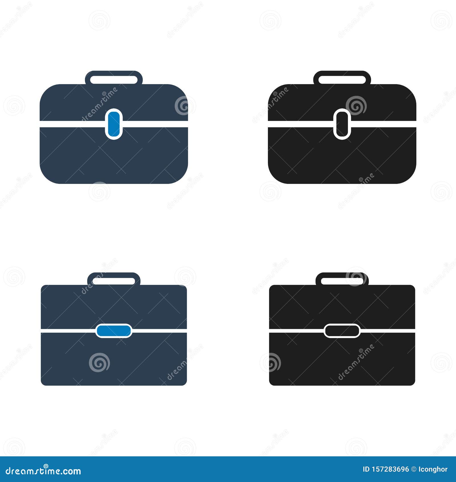 Briefcase icon set. stock vector. Illustration of case - 157283696