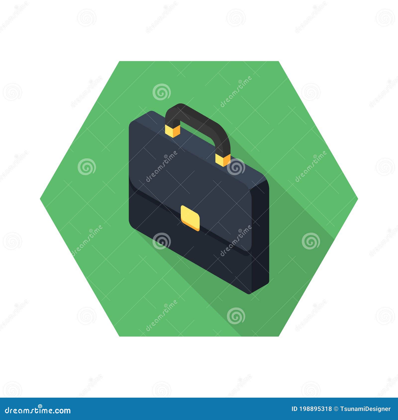 Briefcase Left View Icon Vector Isometric Stock Vector - Illustration ...