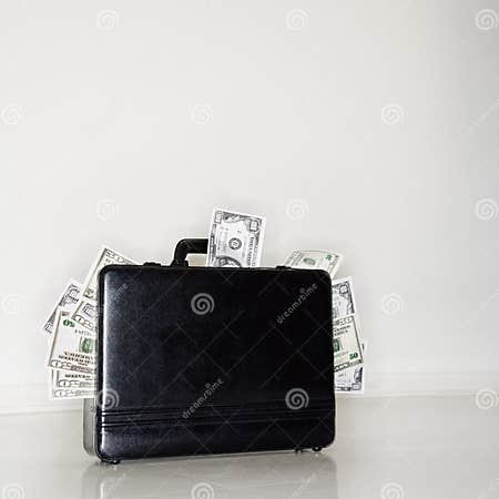 Briefcase Overflowing with Money Stock Image - Image of corporate ...