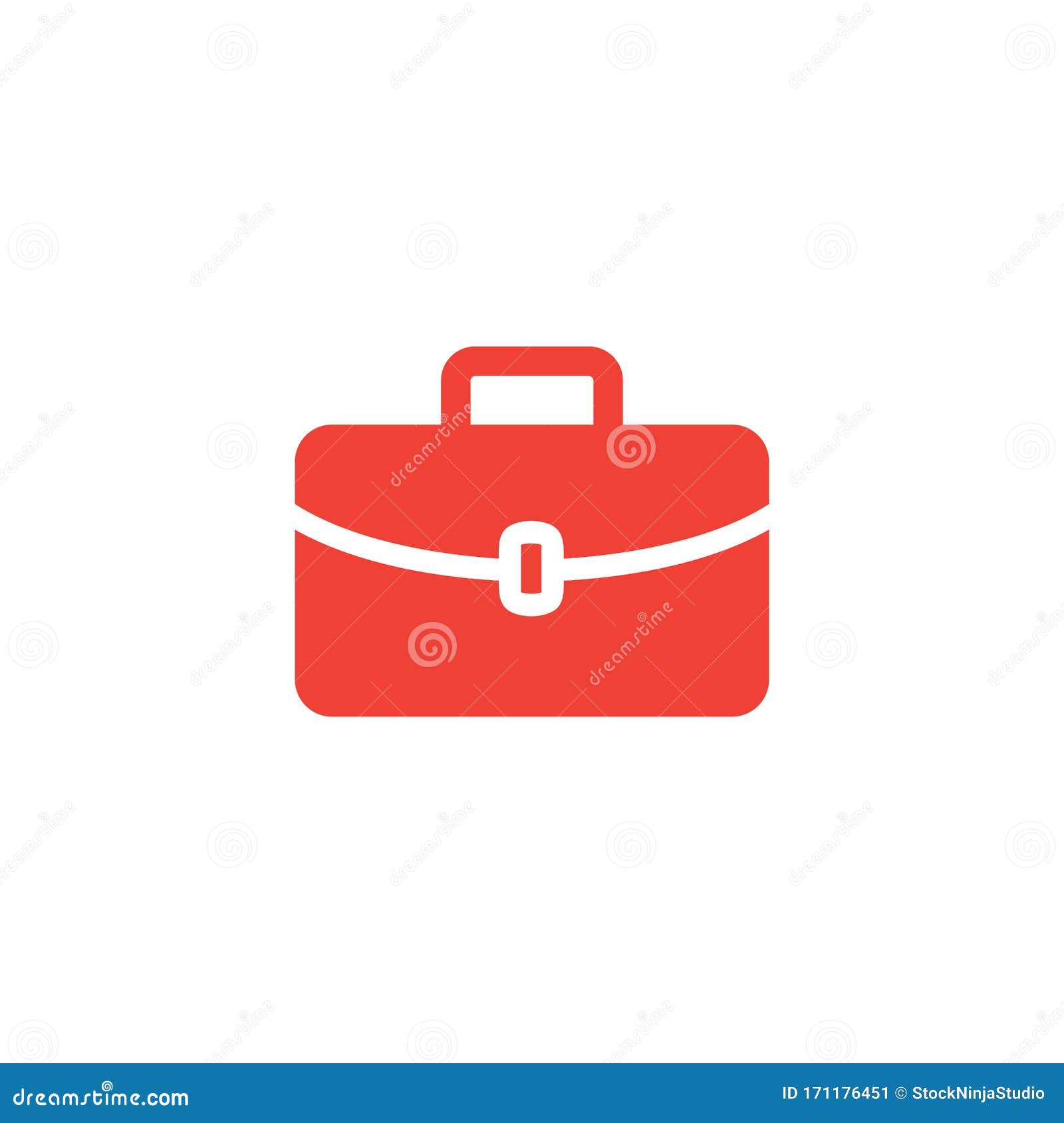 Briefcase Red Icon on White Background. Red Flat Style Vector ...