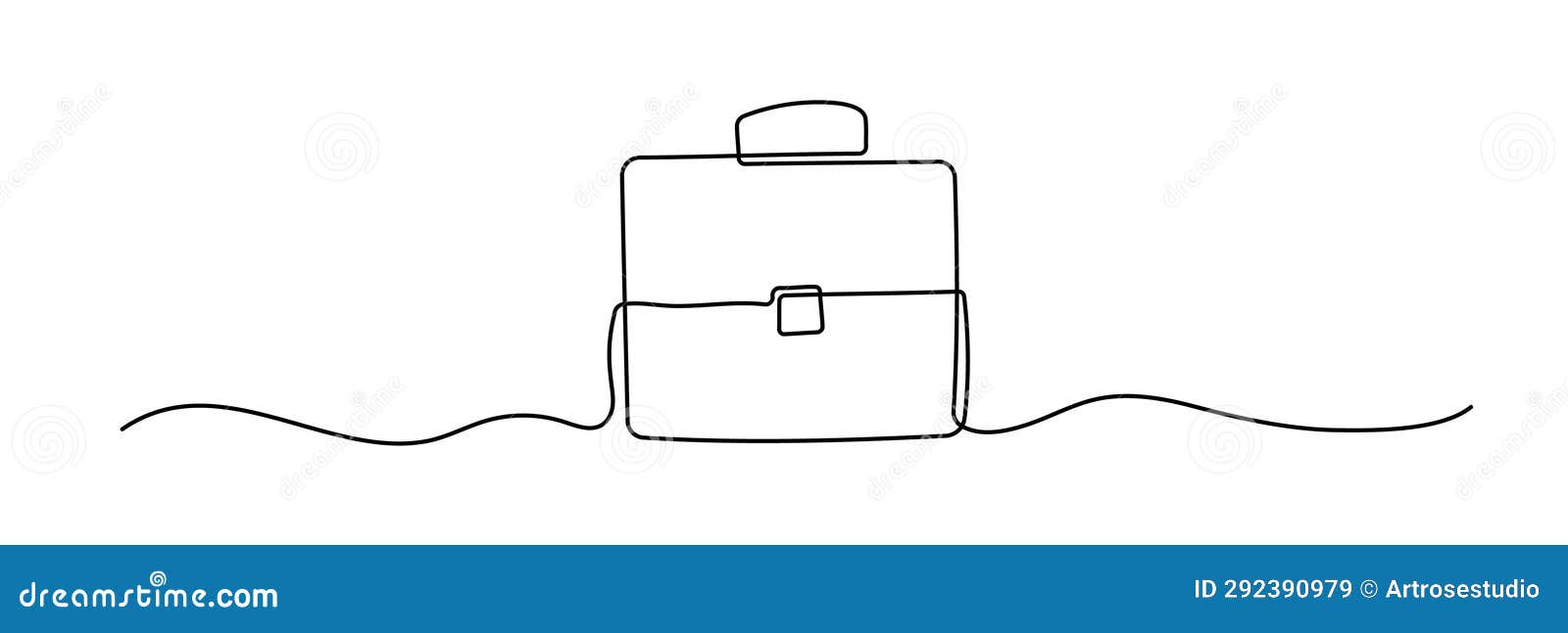 Briefcase Shape Drawing by Continuous Line, Thin Line Design Vector ...