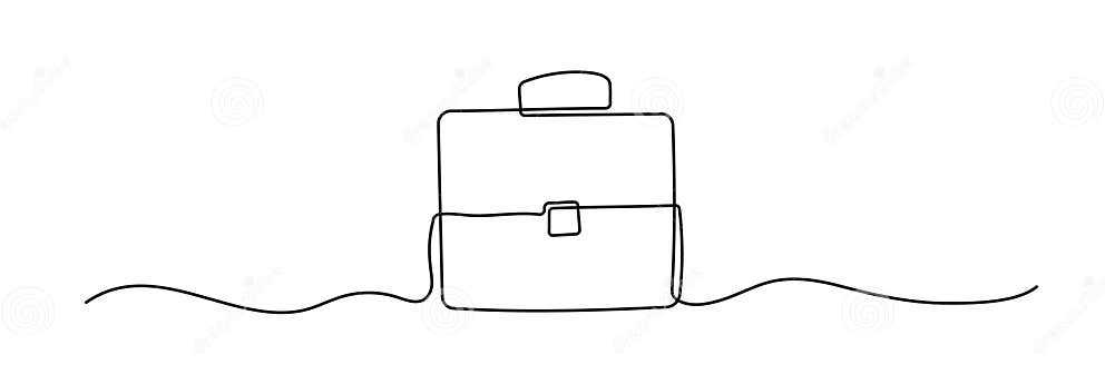 Briefcase Shape Drawing by Continuous Line, Thin Line Design Vector ...