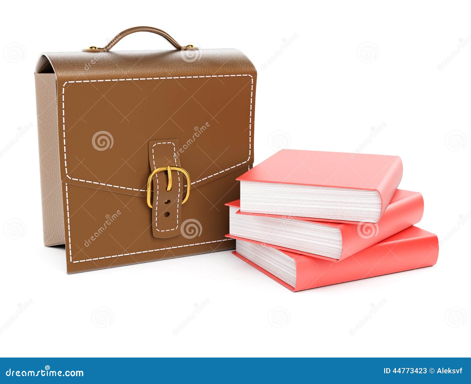 Briefcase and Stack of Books Stock Illustration - Illustration of ...