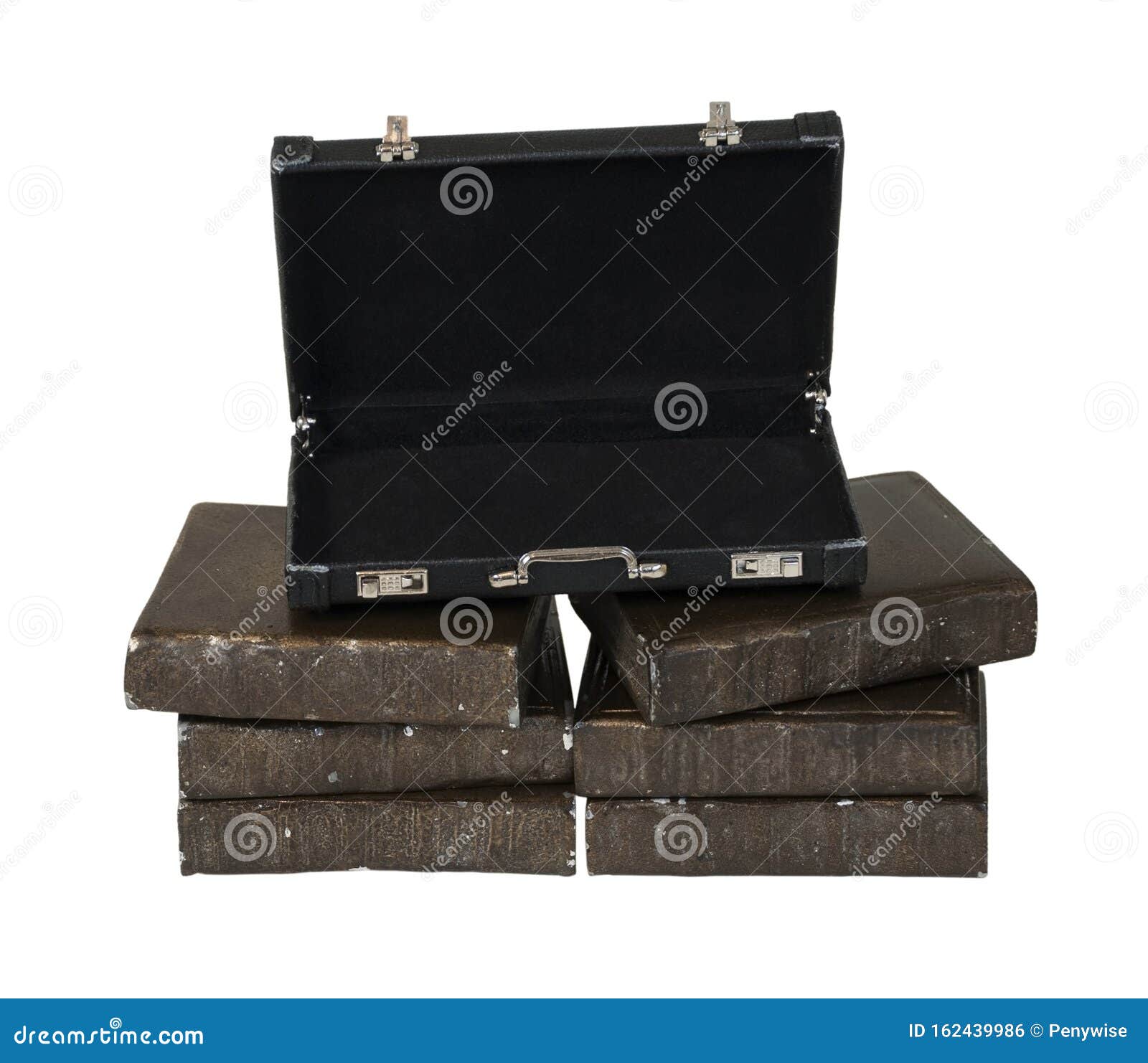 Briefcase on a Stack of Books Stock Photo - Image of security ...