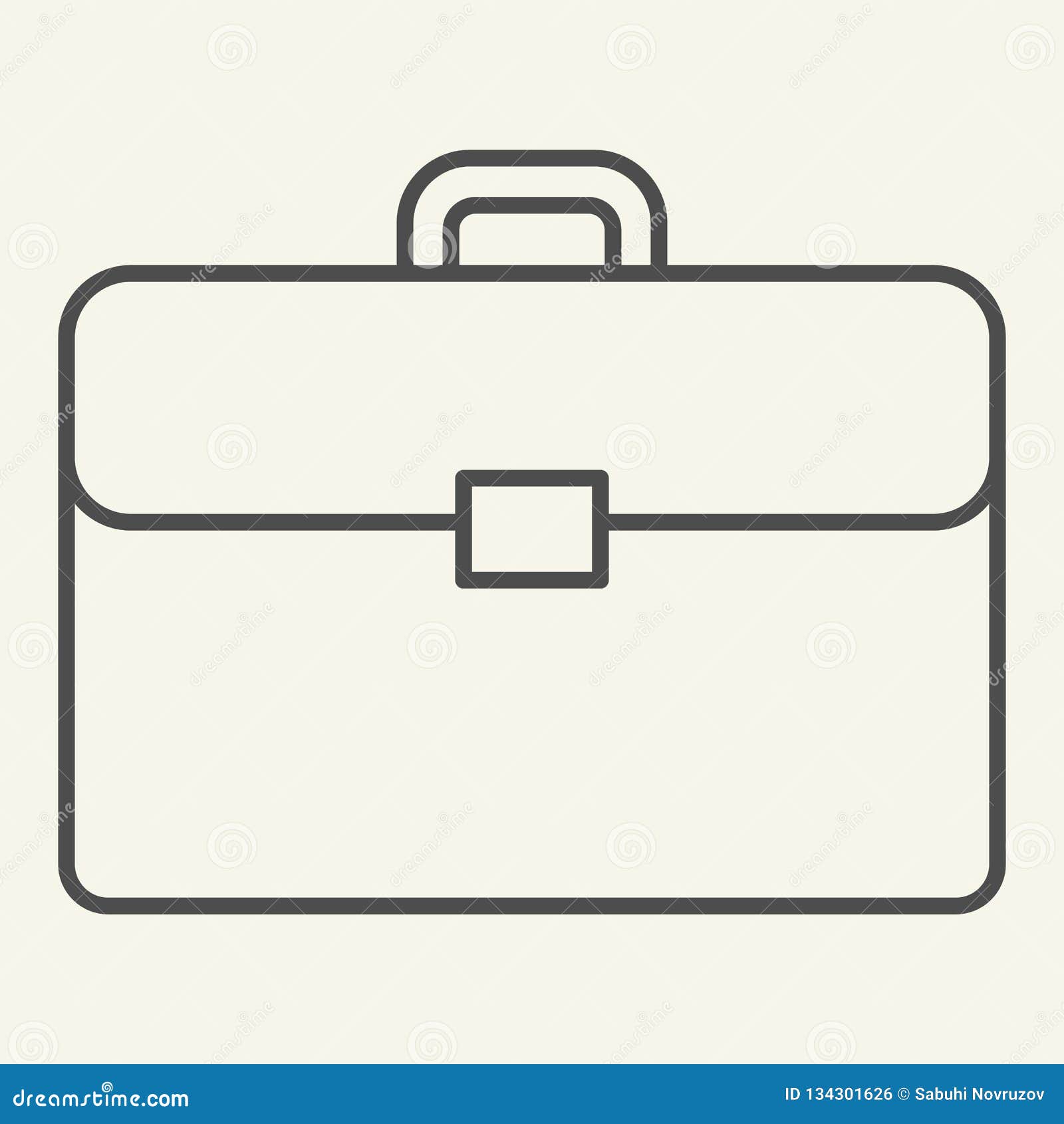 Briefcase Thin Line Icon Bag Vector Illustration Isolated On White