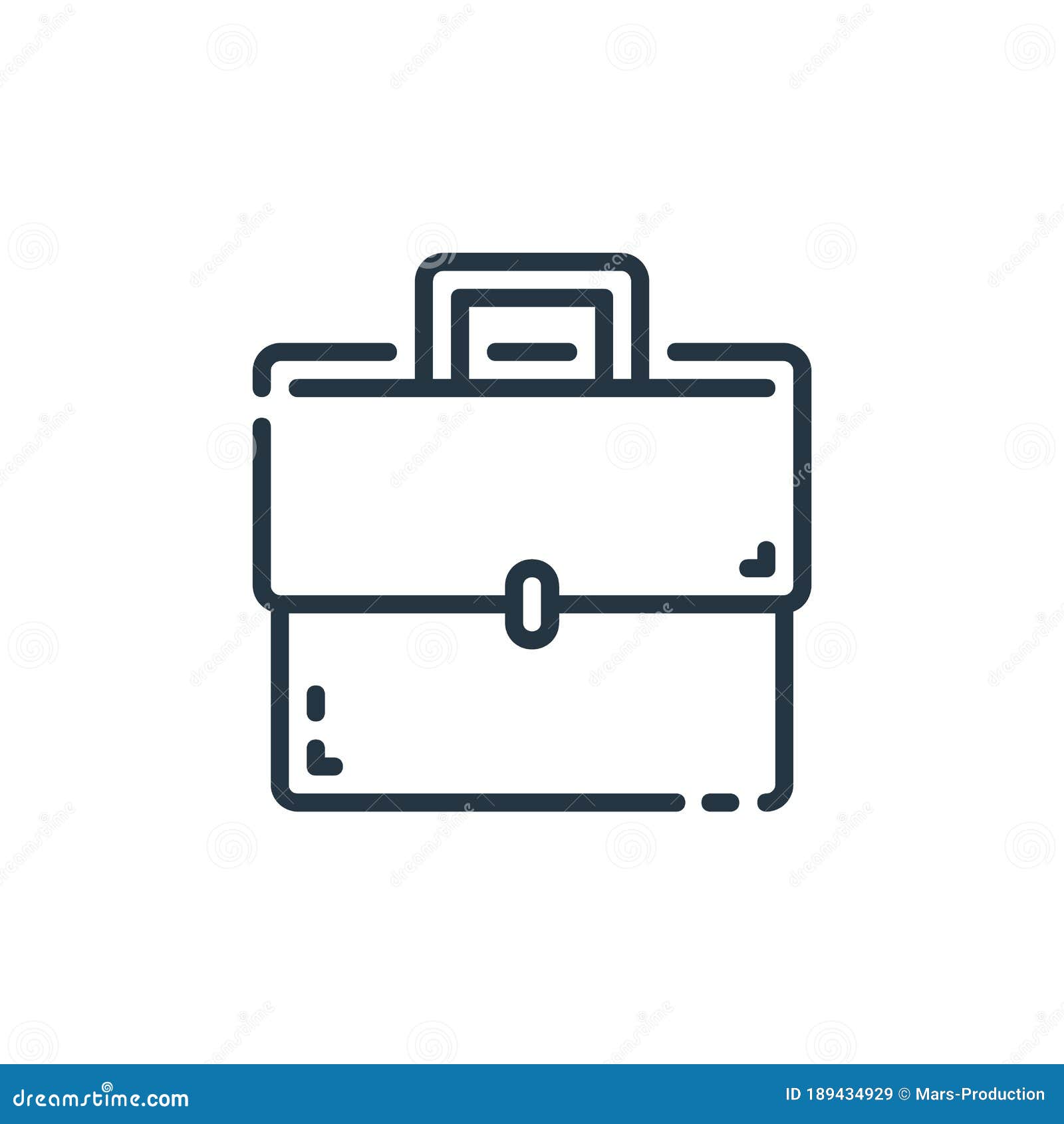Briefcase Vector Icon on White Background. Outline, Thin Line Briefcase ...