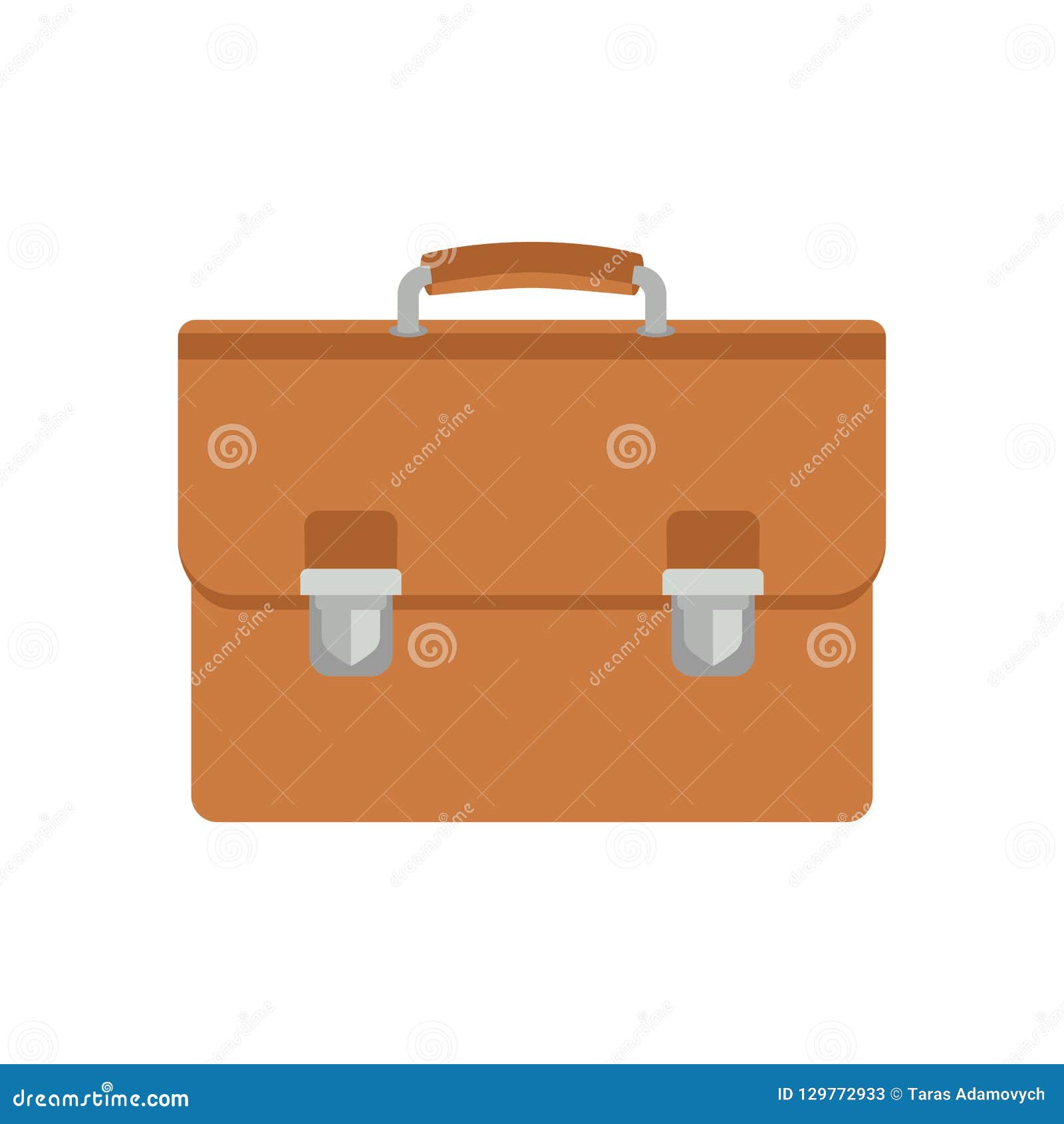 Briefcase Vector Illustration Flat Style Front Side Stock Vector ...