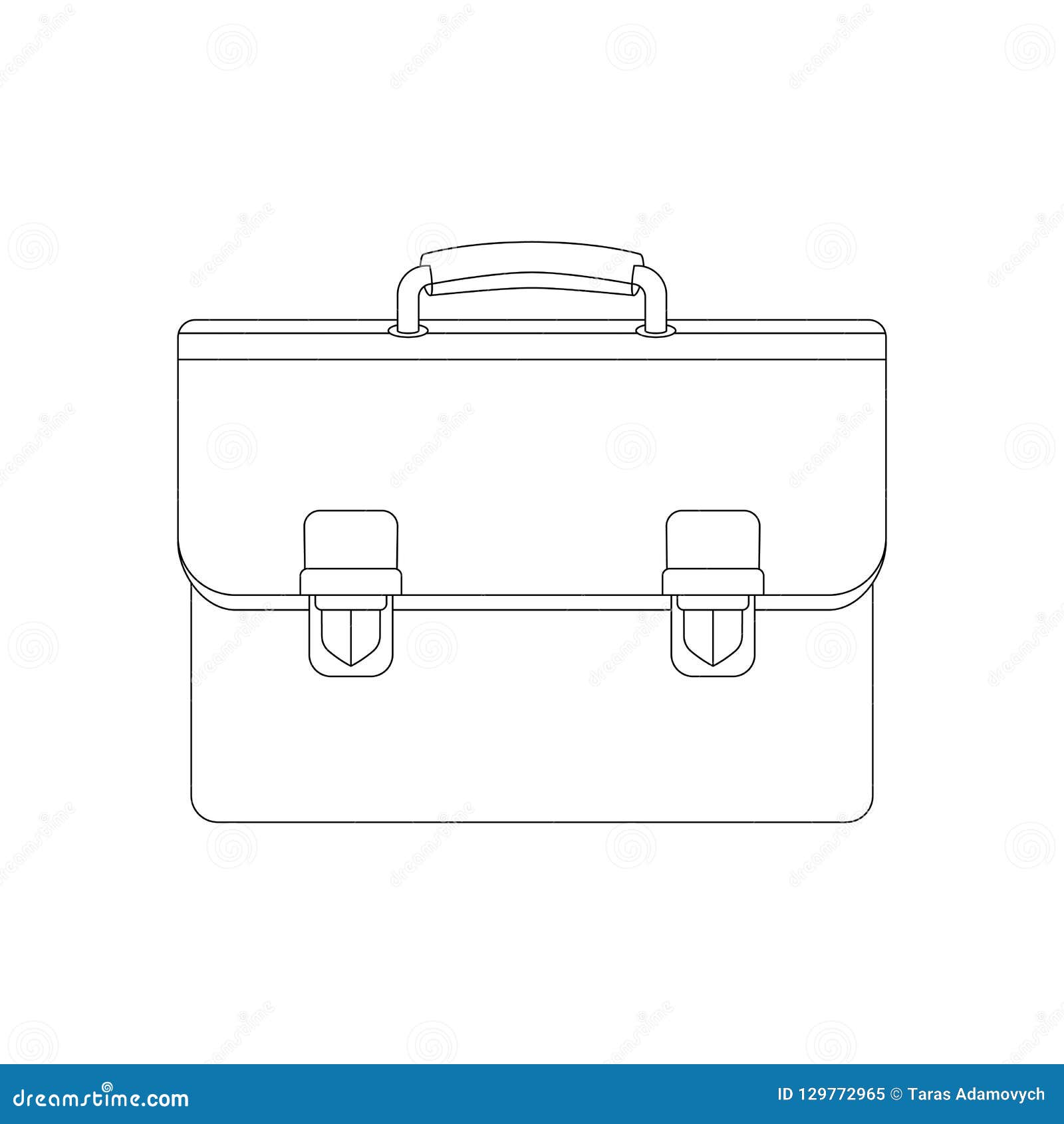 Briefcase Vector Illustration Lining Draw Front Stock Vector ...