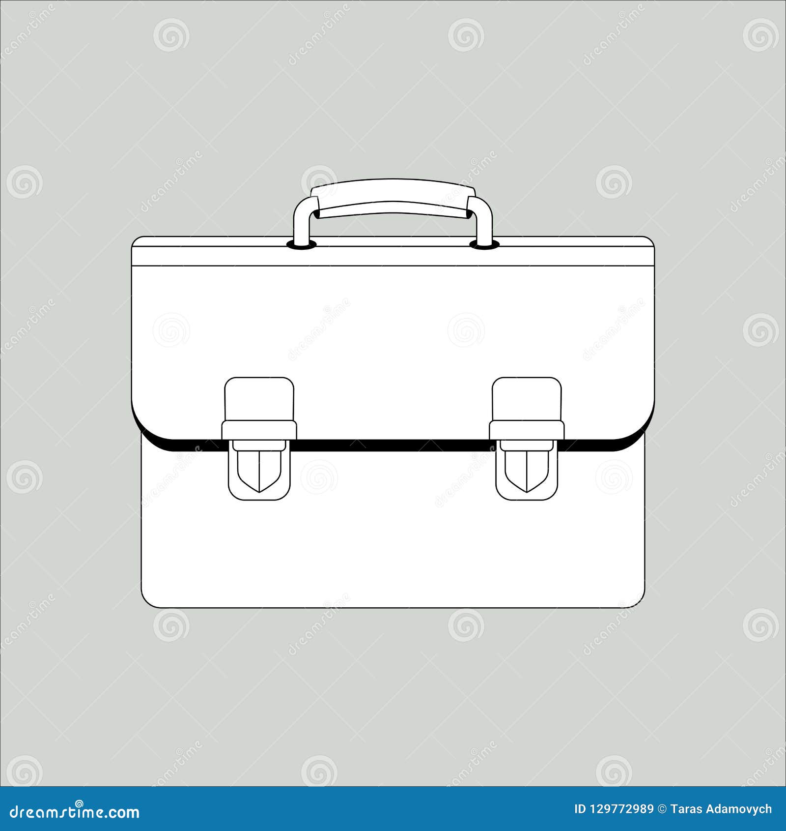 Briefcase Vector Illustration Lining Draw Front Stock Vector ...