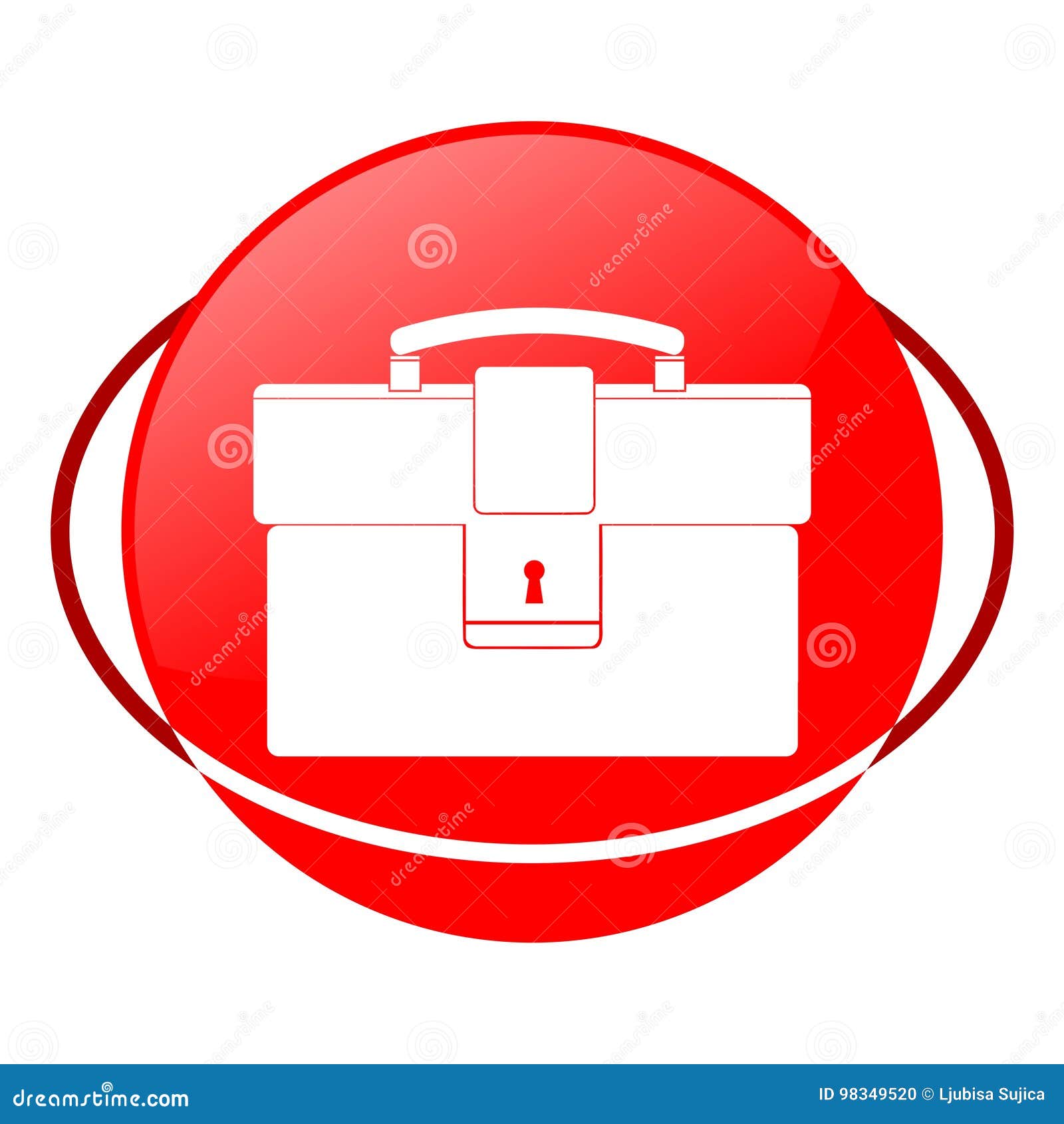 Briefcase Vector Illustration, Red Icon Stock Vector - Illustration of ...