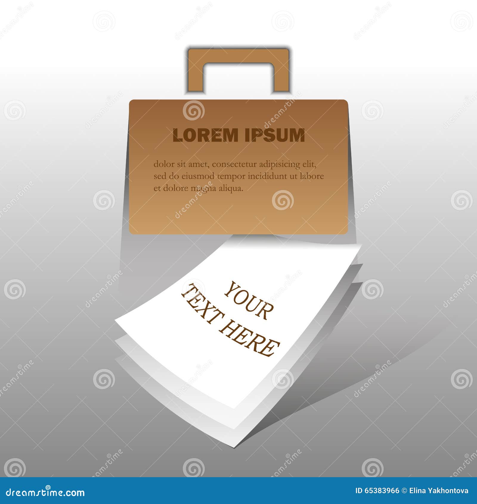 Vector Briefcase with Sheets of Paper for Business Stock Vector ...