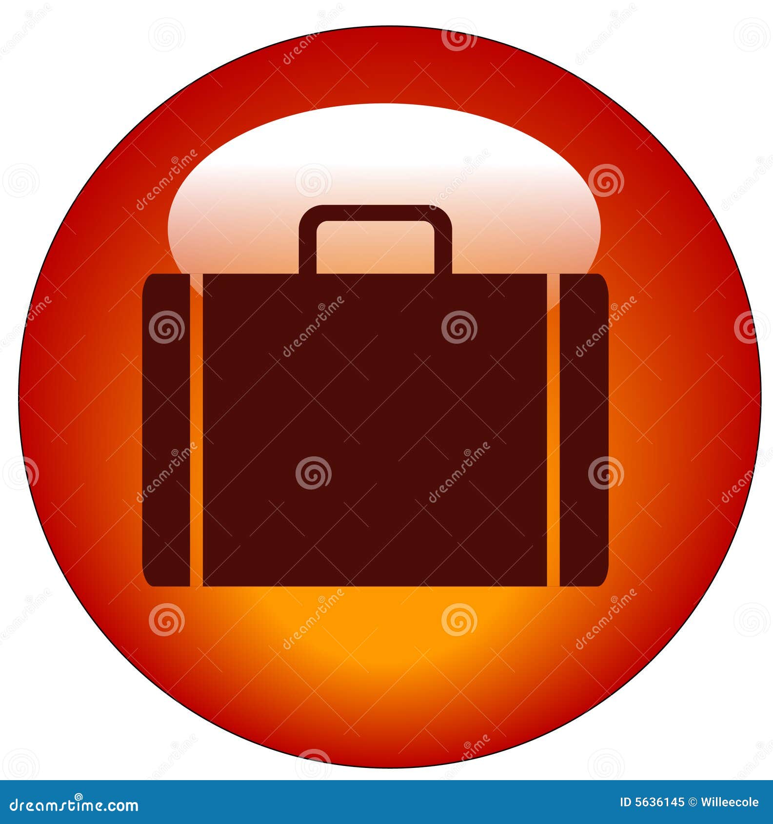 Briefcase web button stock vector. Illustration of metal - 5636145