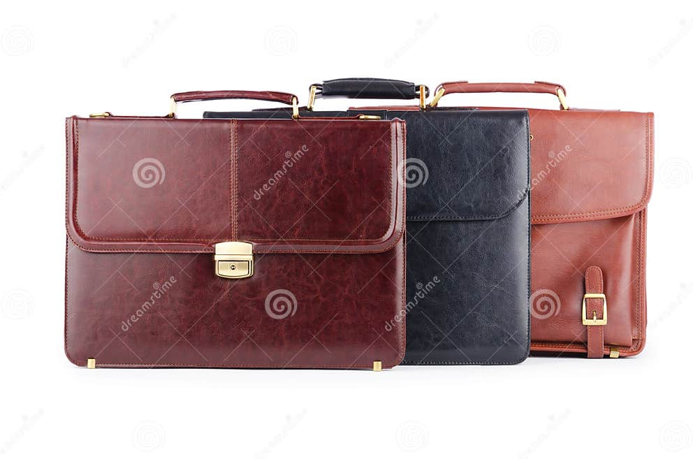 Briefcases on the white stock photo. Image of shiny, background - 24162018