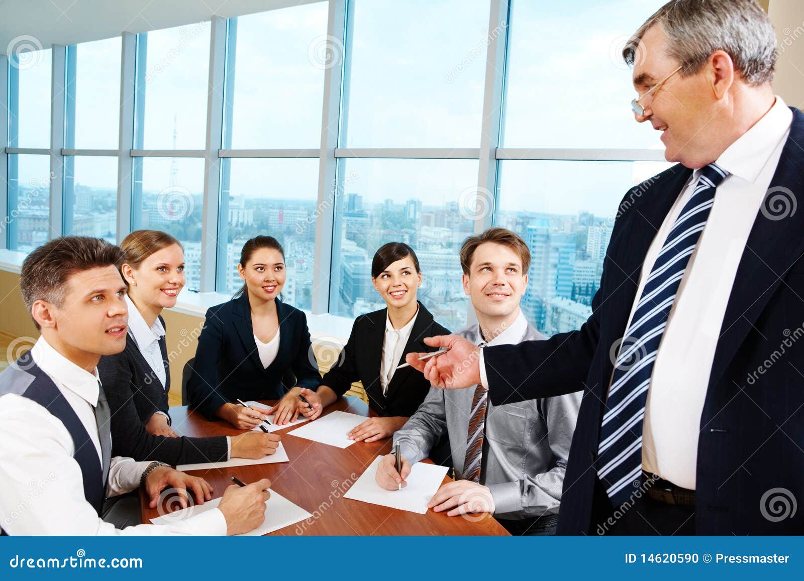 Briefing stock photo. Image of elderly, happy, group - 14620590