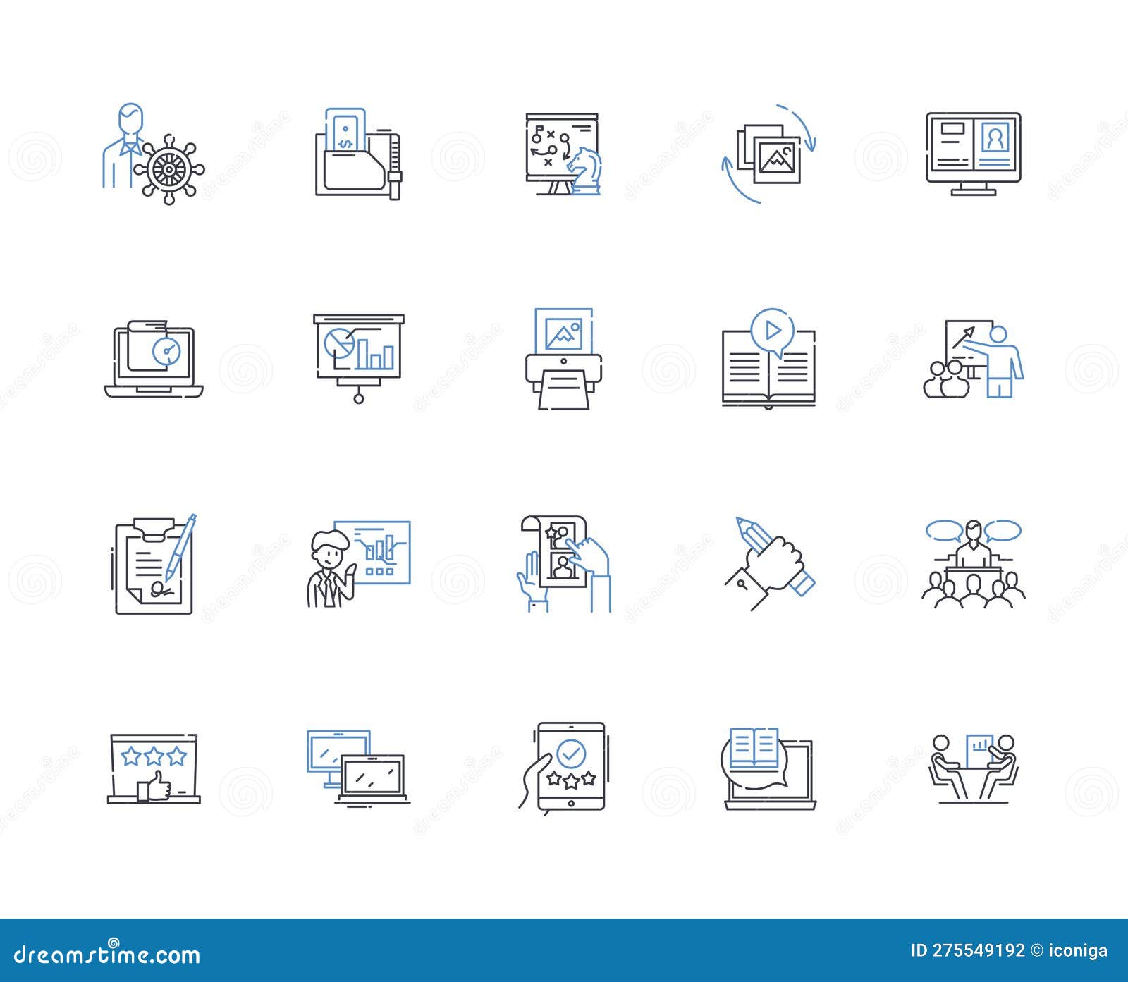 Briefing Line Icons Collection. Instruction, Communication, Overview ...