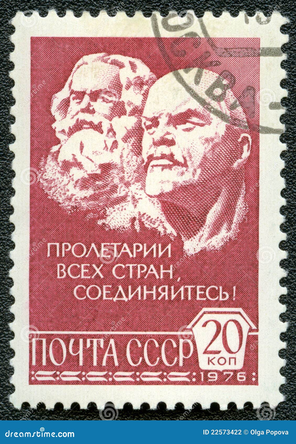 Briefmarke Zeigt Marx Und Lenin Redaktionelles Stockfotografie - Bild ...