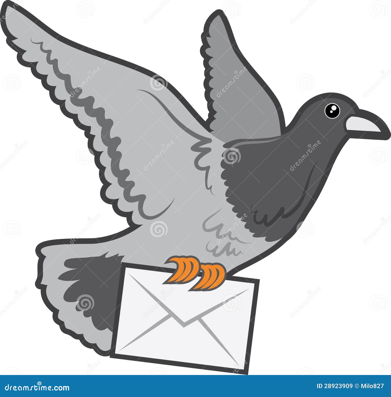 Brieftaube vektor abbildung. Illustration von post, himmel - 28923909