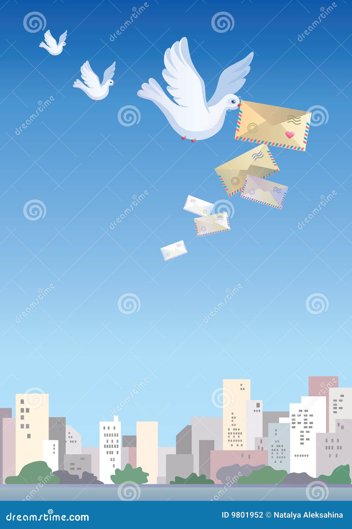 Brieftaube vektor abbildung. Illustration von taube, frieden - 9801952
