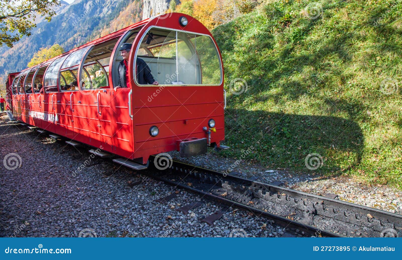 Brienz-Rothorn, Switzerland - Red Train Car Editorial Image - Image of ...