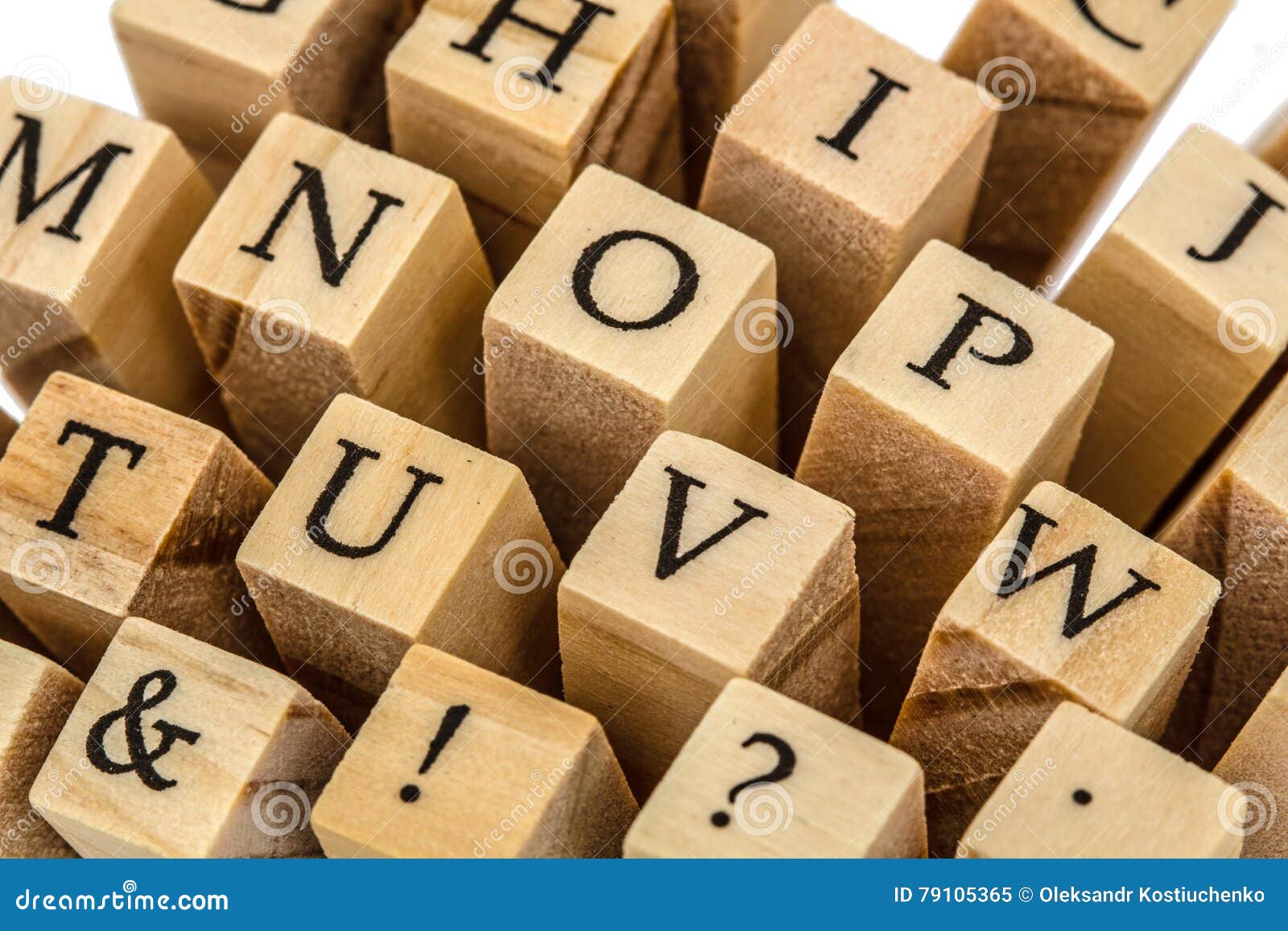 Brieven Van Het Engelse Alfabet Op De Einden Van Houten Bars, Isol ...