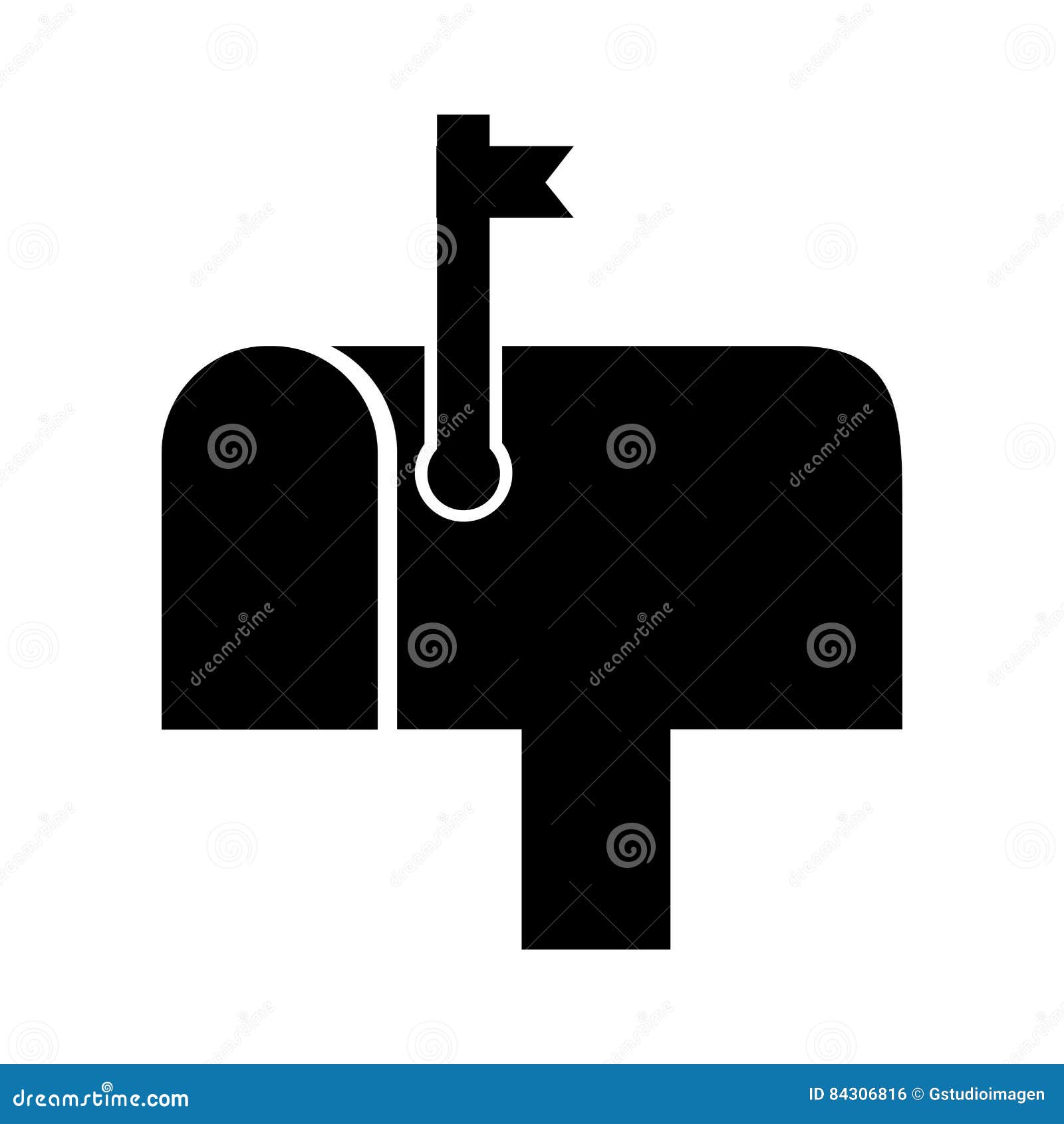 Brievenbus Post Geïsoleerd Pictogram Stock Illustratie - Illustration ...