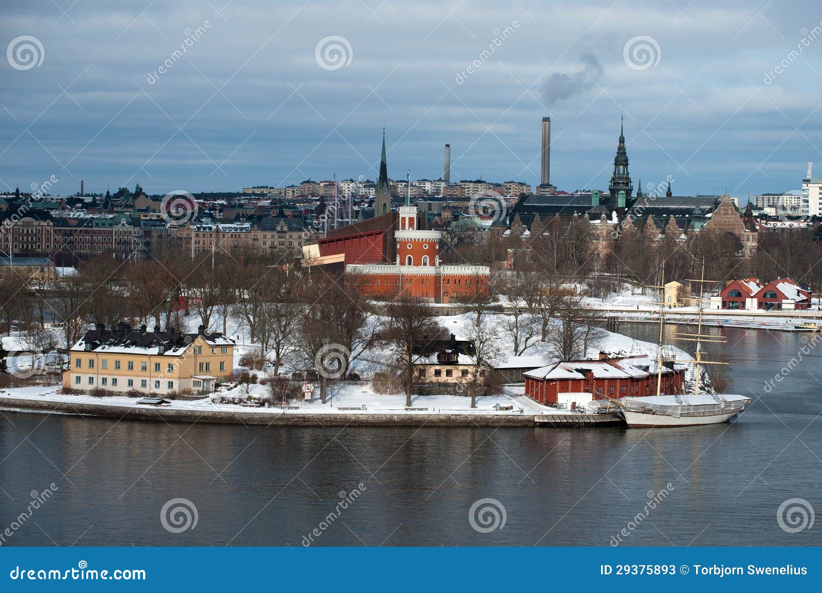 The Brig Tre Kronor Af Stockholm in Winter Stock Image - Image of ...