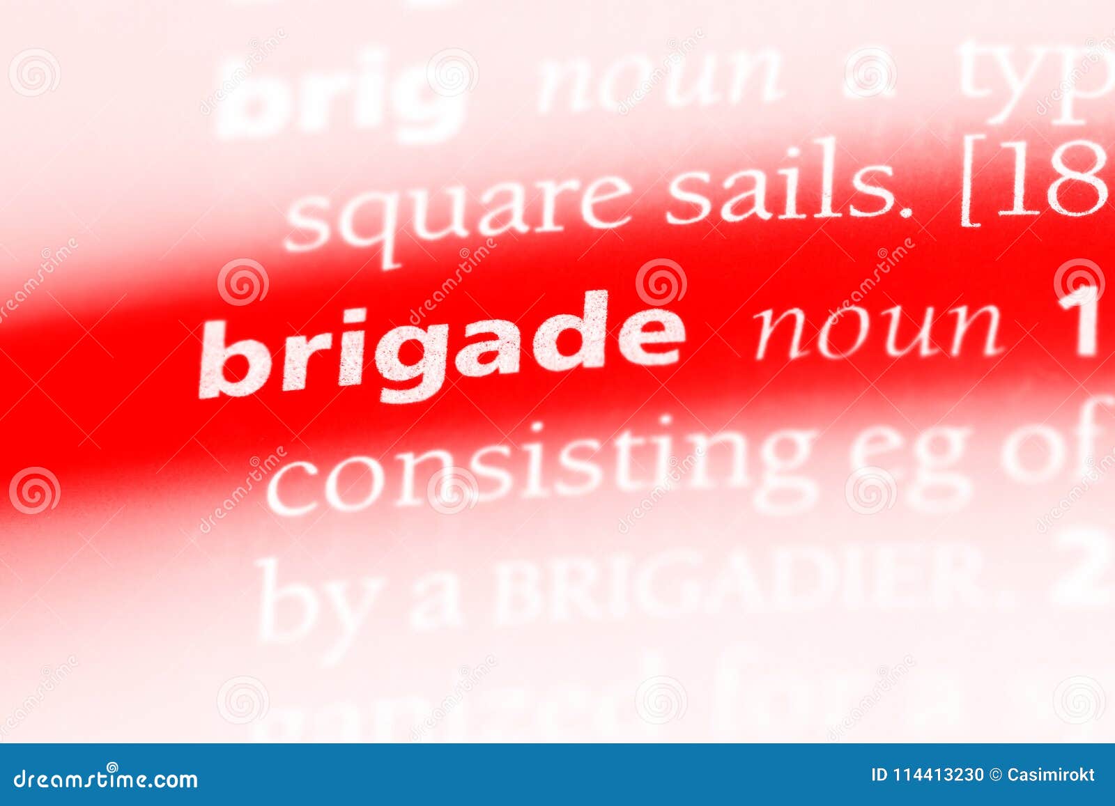 Brigade stock photo. Image of printed, dictionary, closeup - 114413230