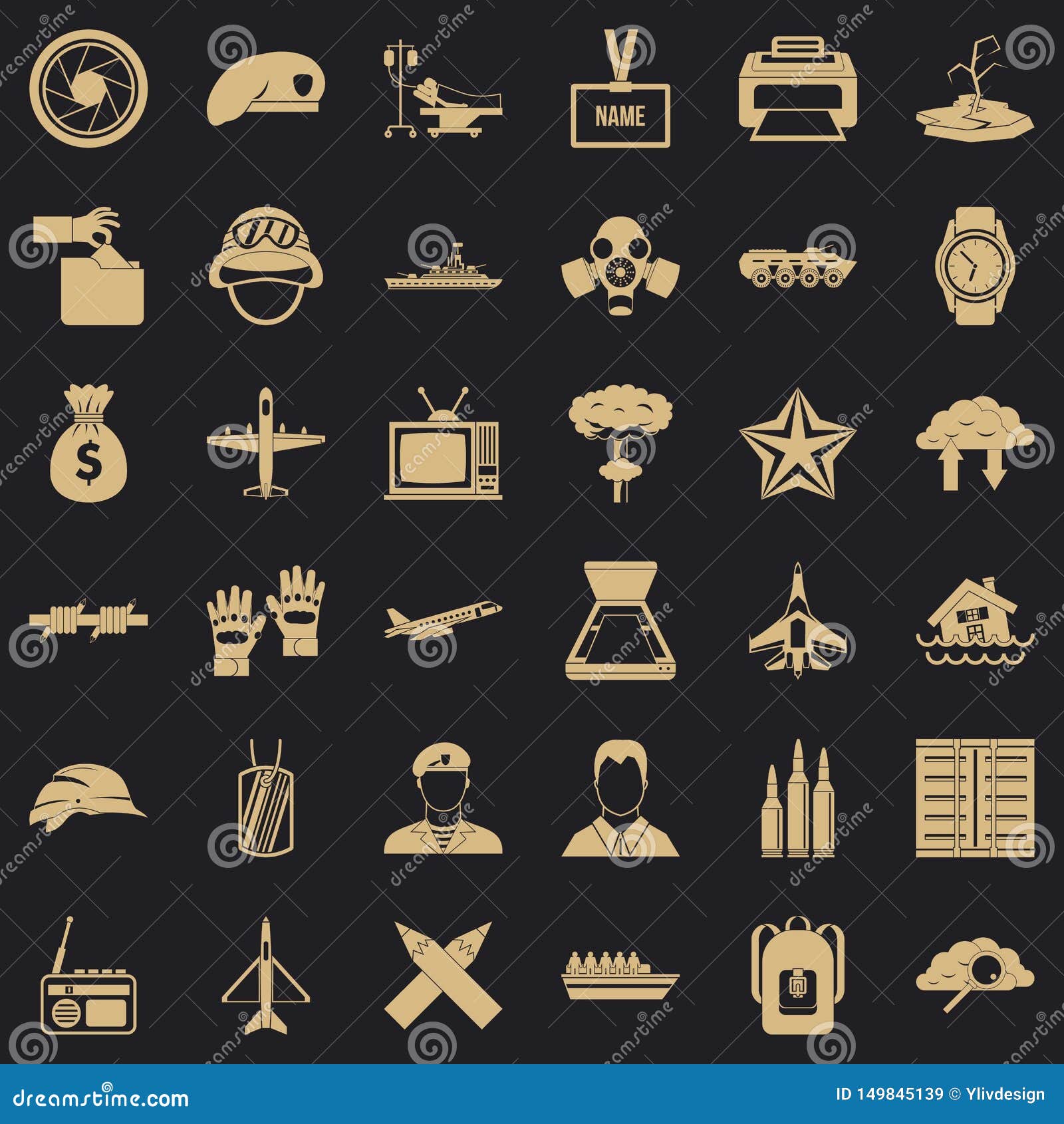 Brigade Icons Set, Simple Style Stock Vector - Illustration of isolated ...