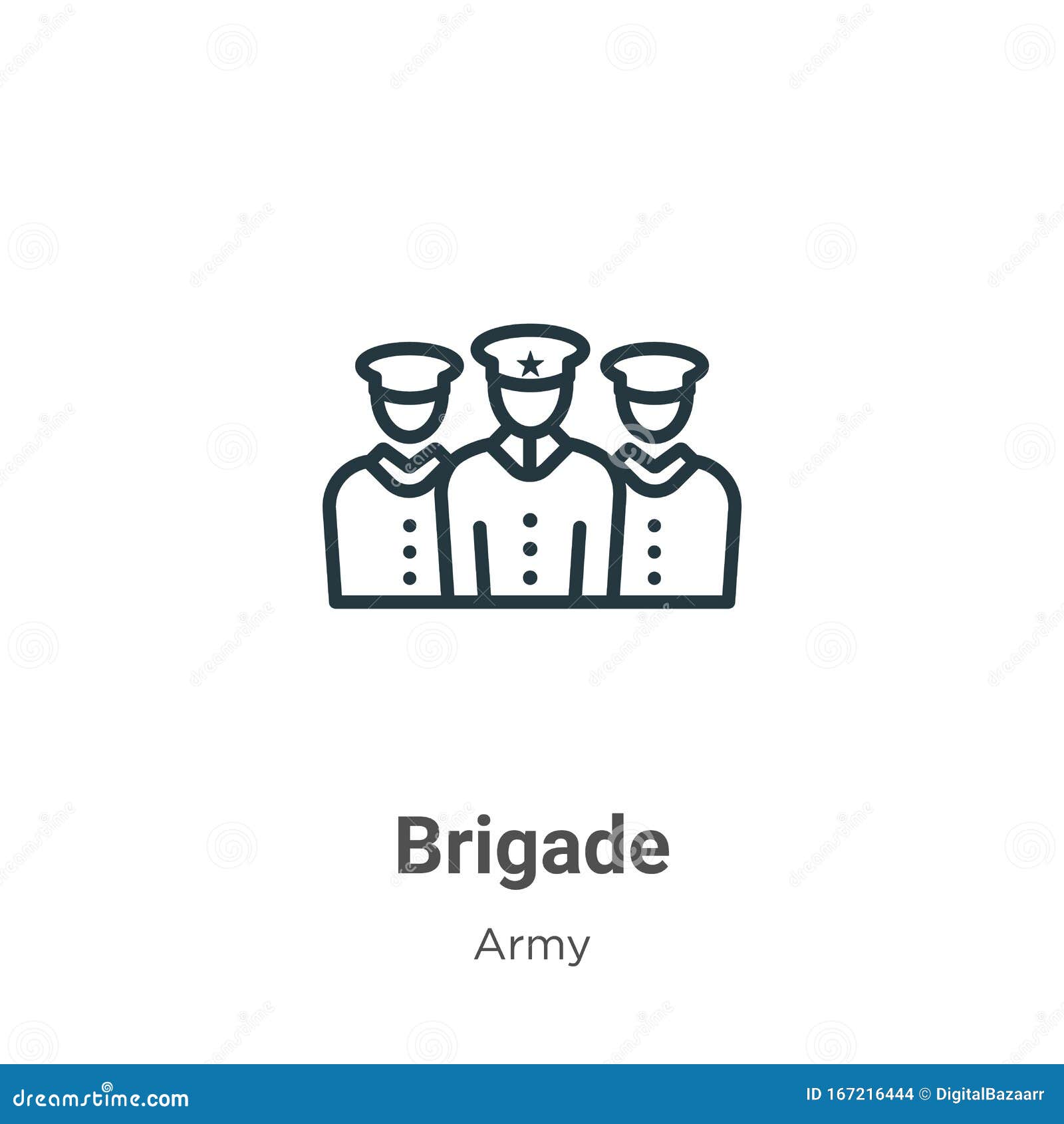 Brigade Outline Vector Icon. Thin Line Black Brigade Icon, Flat Vector ...