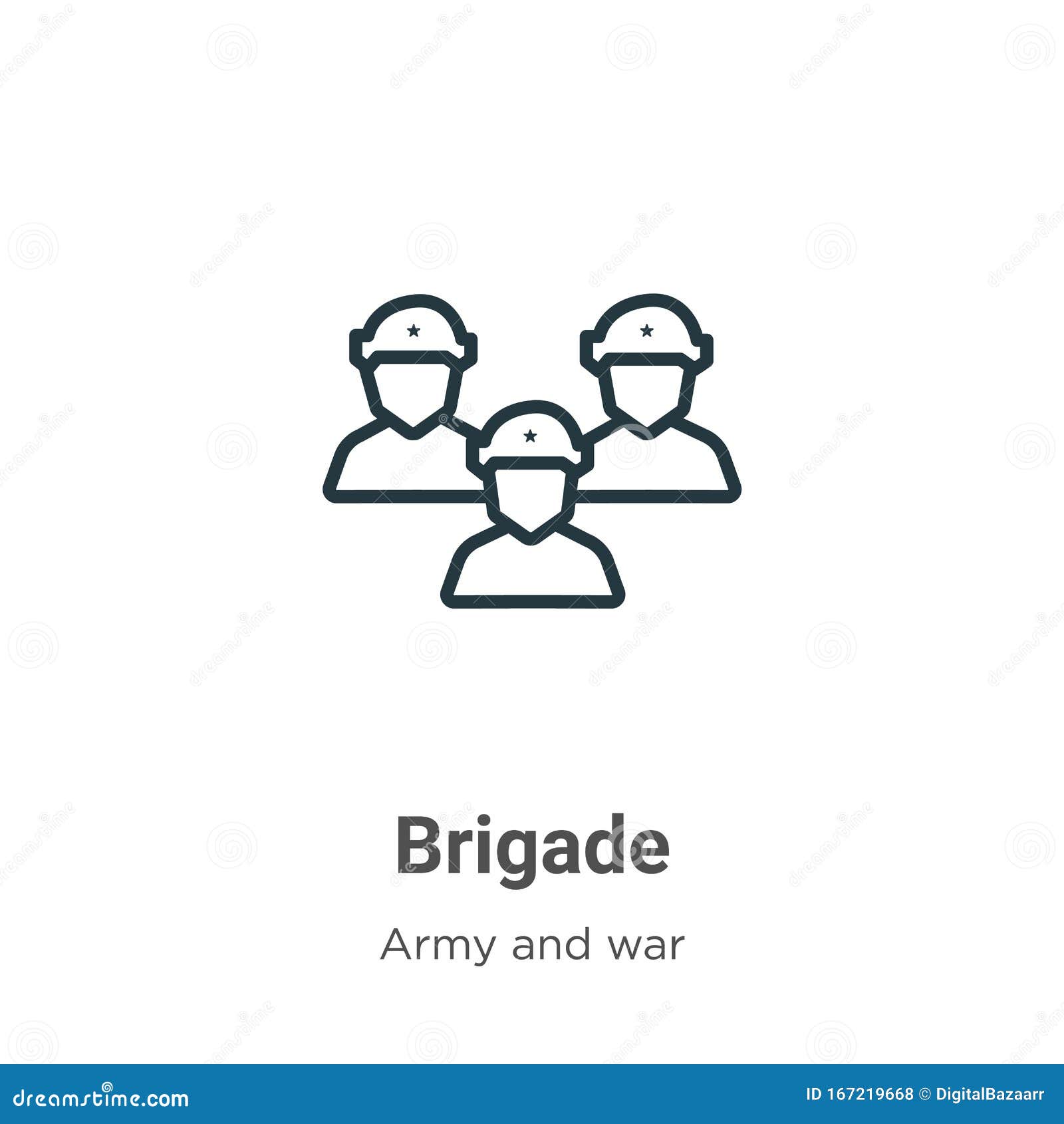 Brigade Outline Vector Icon. Thin Line Black Brigade Icon, Flat Vector ...