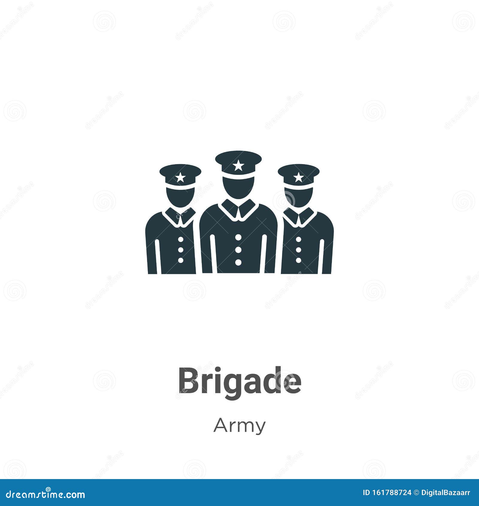 Brigade Vector Icon on White Background. Flat Vector Brigade Icon ...