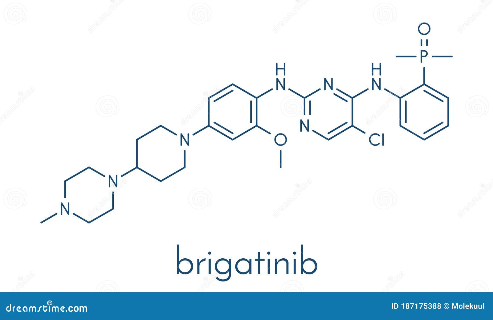Brigatinib Cancer Drug Molecule. Skeletal Formula. Stock Vector ...