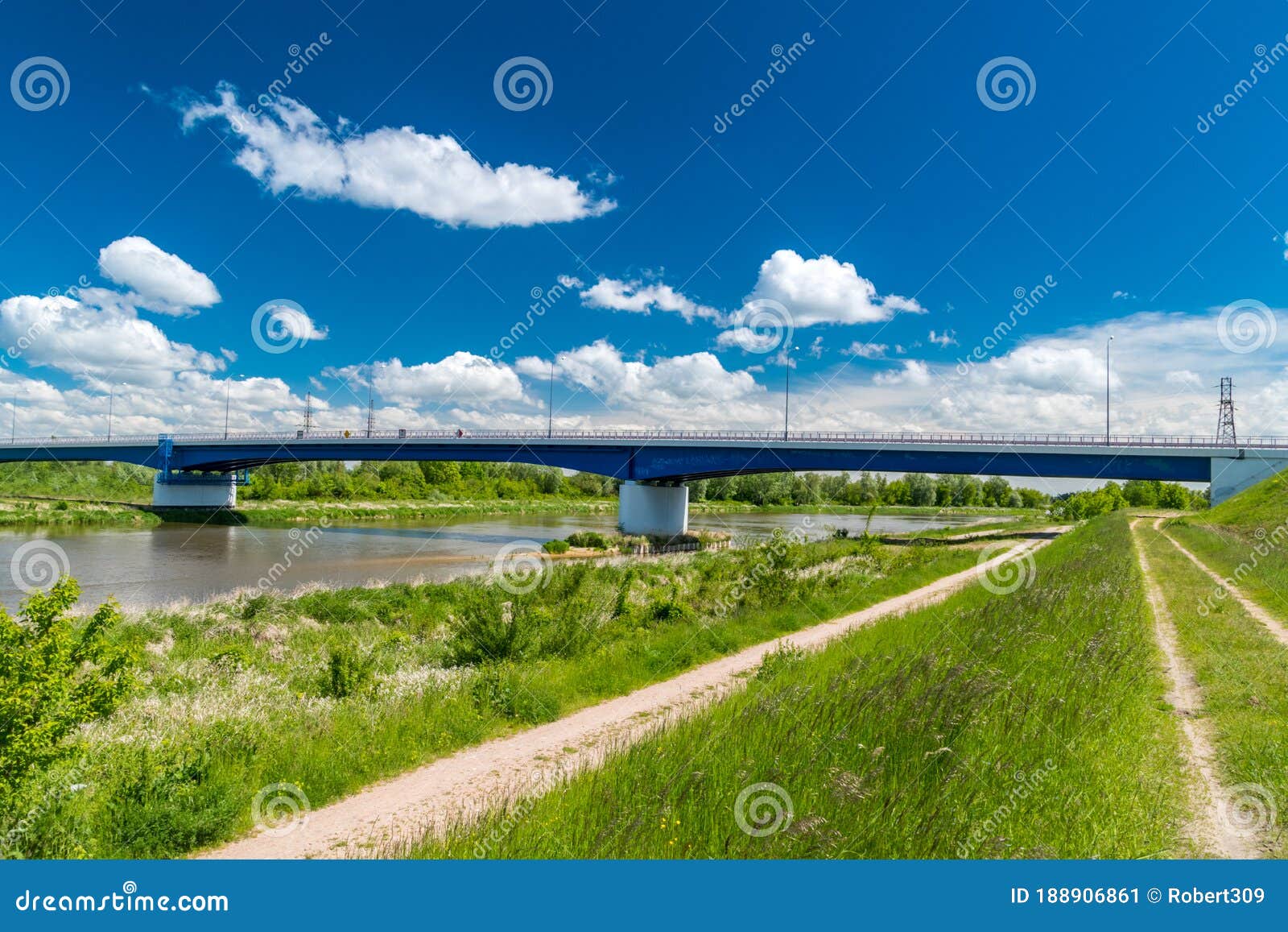 Brige Over Bug River at Summer Time Stock Image - Image of brige ...