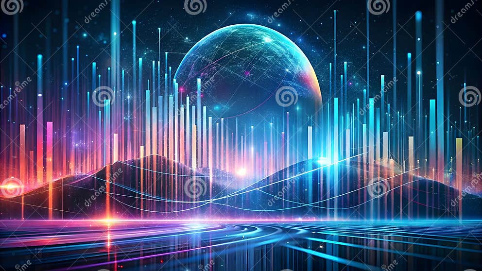 Bright Abstract Background with Digital Lines and Dots for Desktop ...