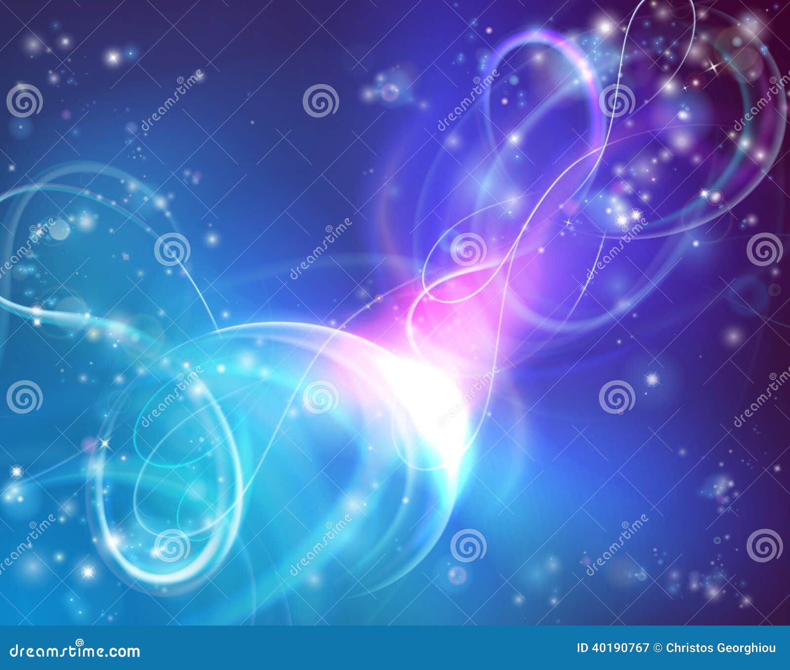 Background With Bright Geometric Flower. Flow Spectral Light Royalty ...