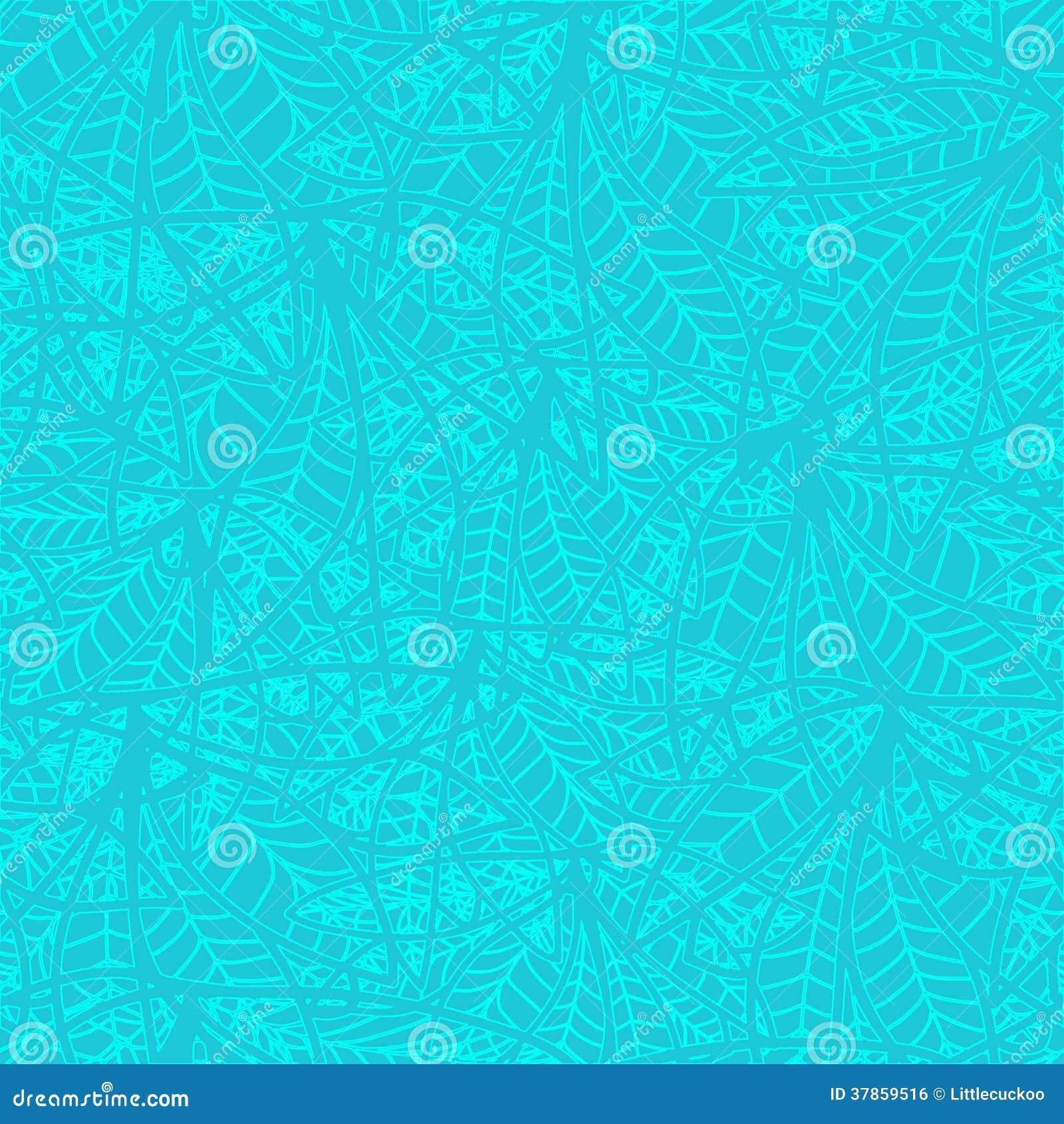 Bright Abstract Blue Turquoise Pattern from Leaves Stock Vector ...