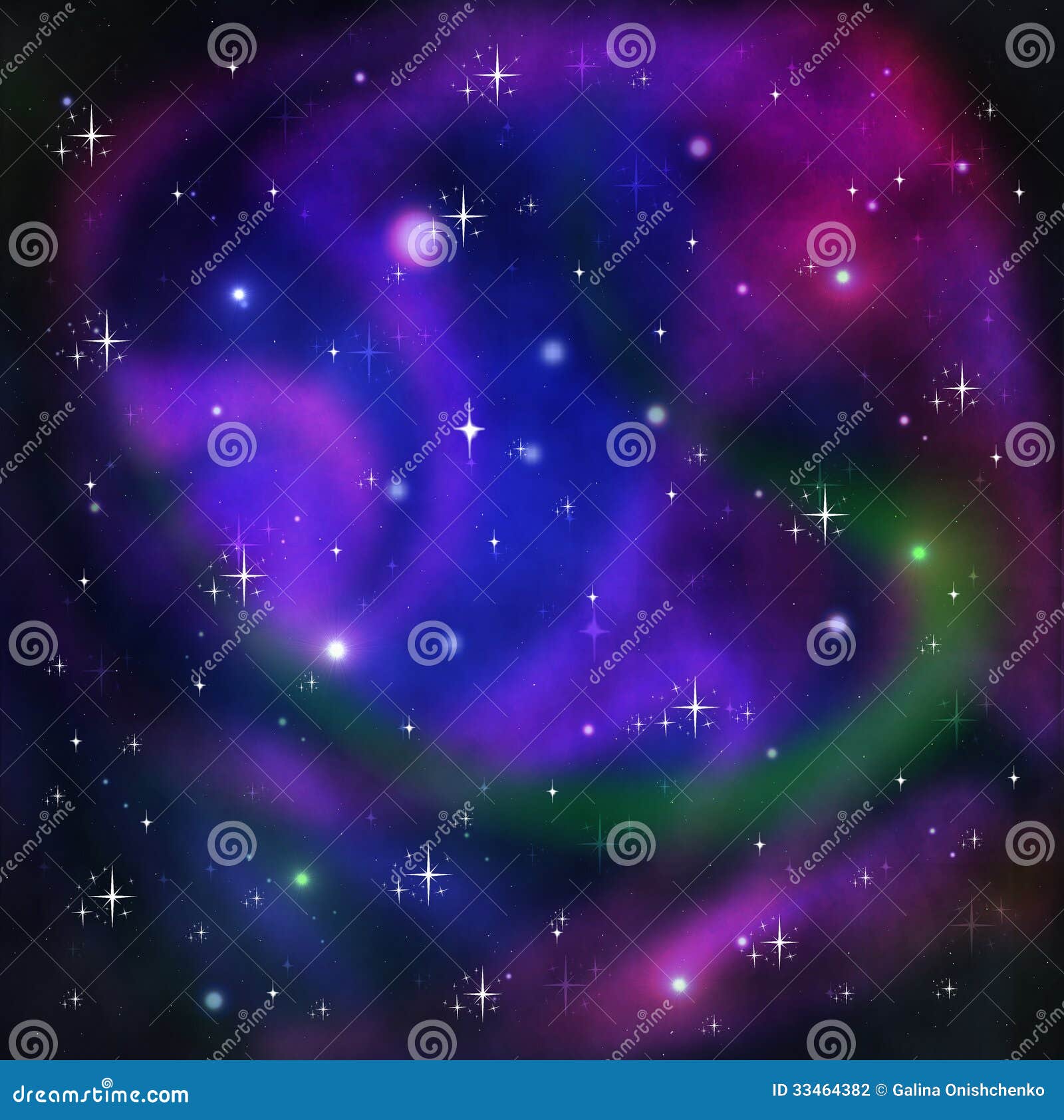 Bright Abstract Celestial Landscape , Collage Stock Illustration ...