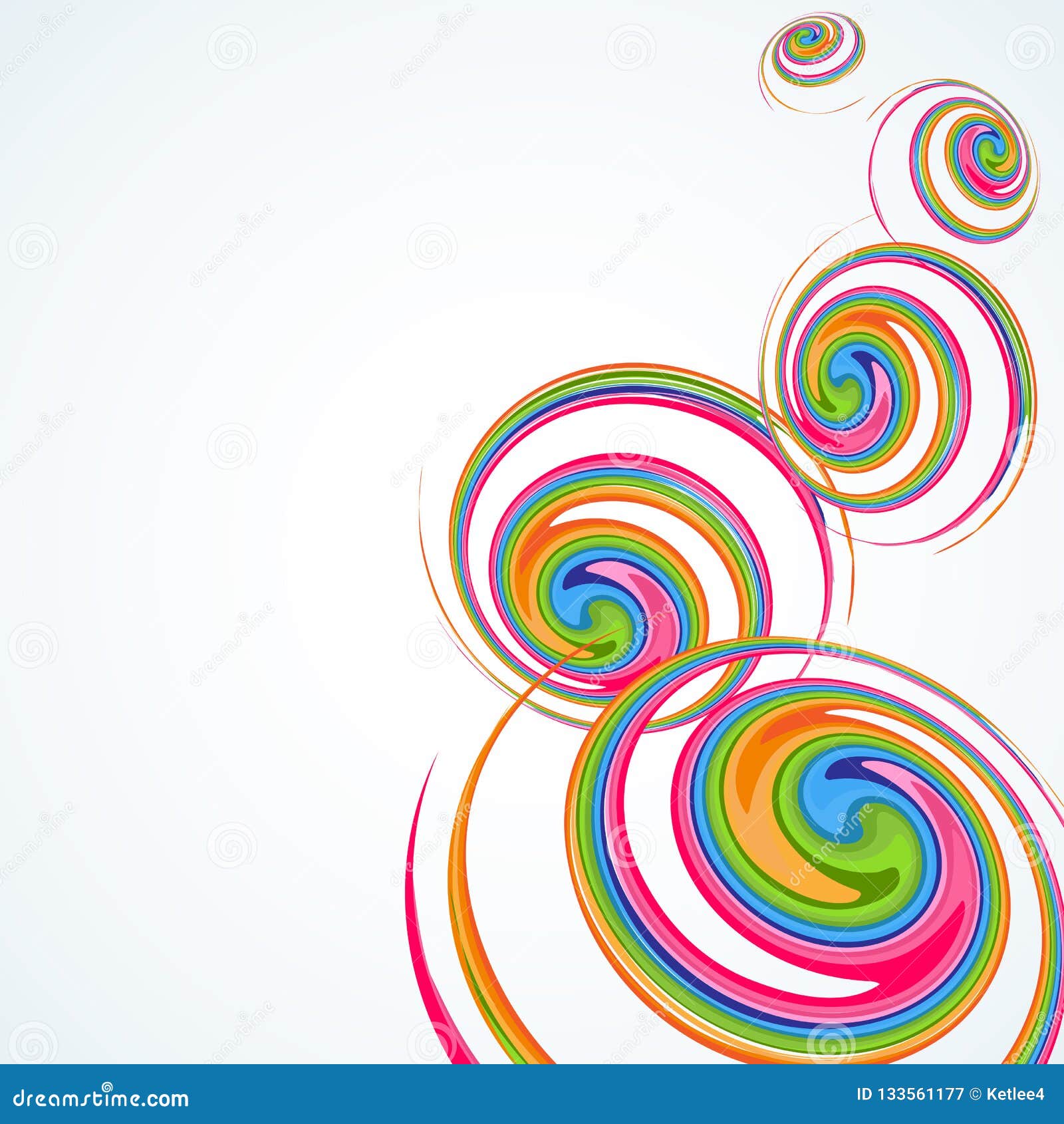 Bright Abstract Colorful Spirals on a Light Background an Empty ...