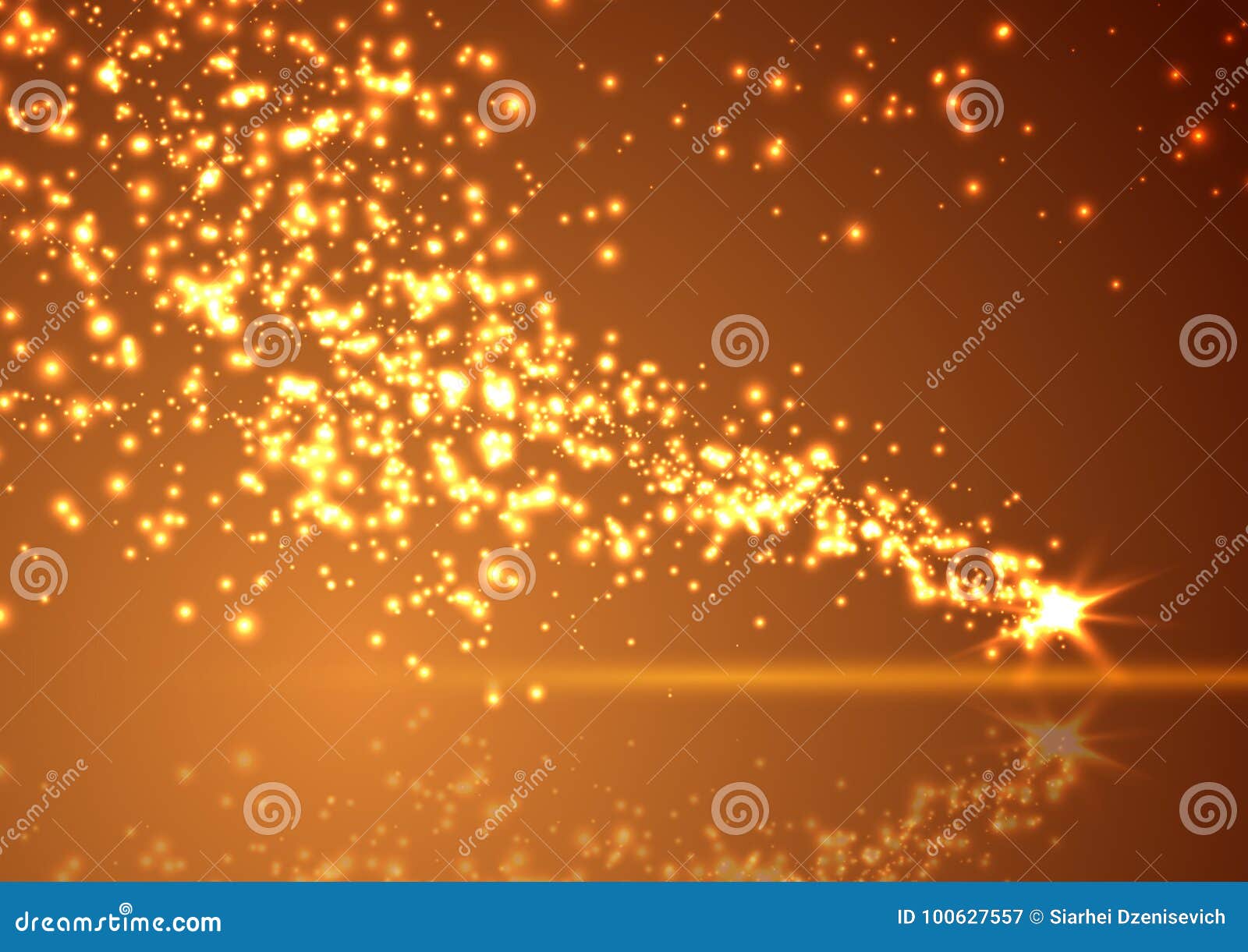 Bright Abstract Falling Star Shimmering Comet Background Stock Vector ...