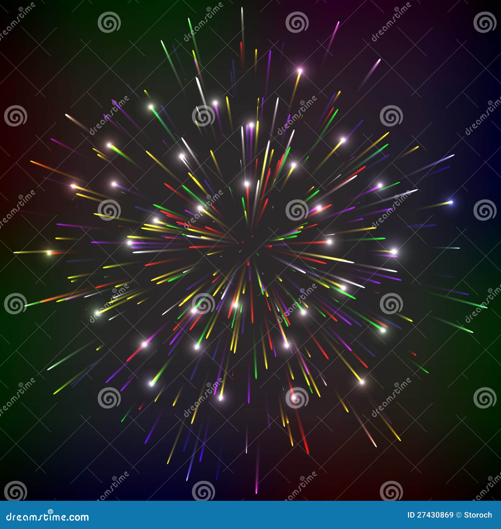 Bright Abstract Festive Fireworks. Stock Vector - Illustration of ...