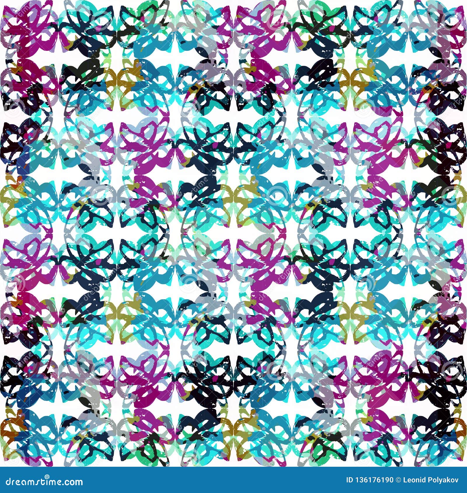 Bright Abstract Geometric Seamless Pattern in Graffiti Style. Quality ...