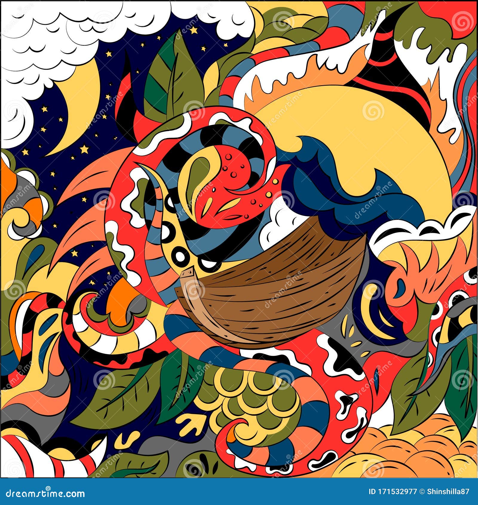 Bright Abstract Illustration on a Free Theme. Surreal Fantasy Vector ...