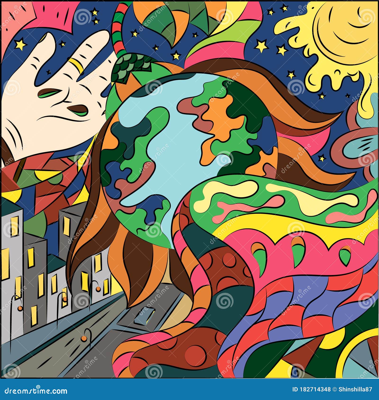 Bright Abstract Illustration on a Free Theme. Surreal Fantasy Vector ...