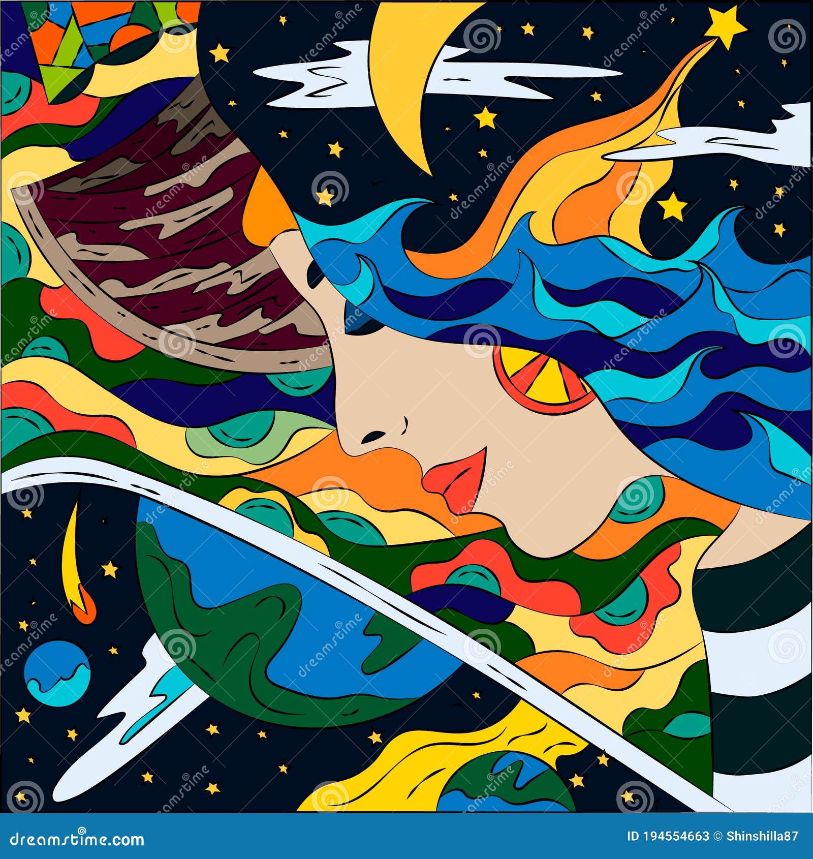Bright Abstract Illustration on a Free Theme. Surreal Fantasy Vector ...
