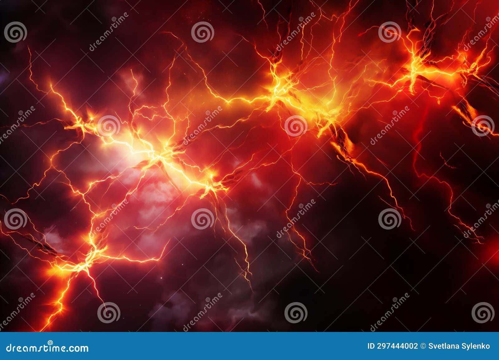 Bright Abstract Lightning in the Sky. Colorful Flash of Explosion in ...