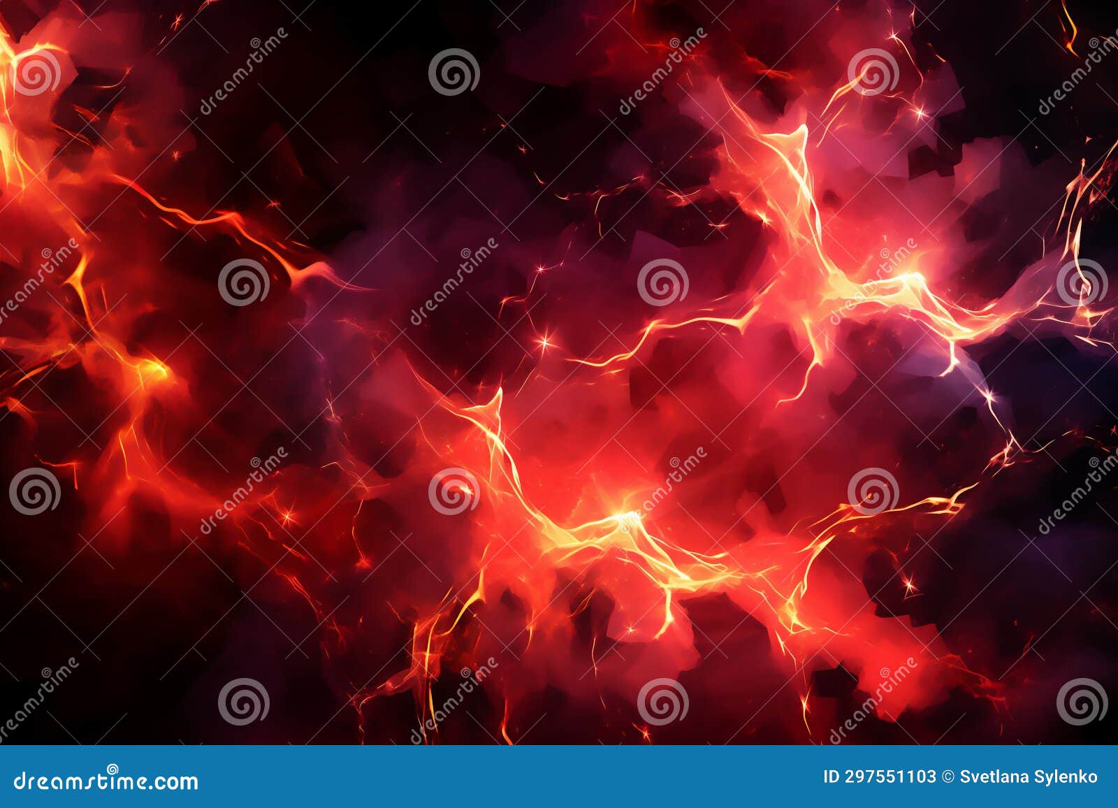Bright Abstract Lightning in the Sky. Colorful Flash of Explosion in ...