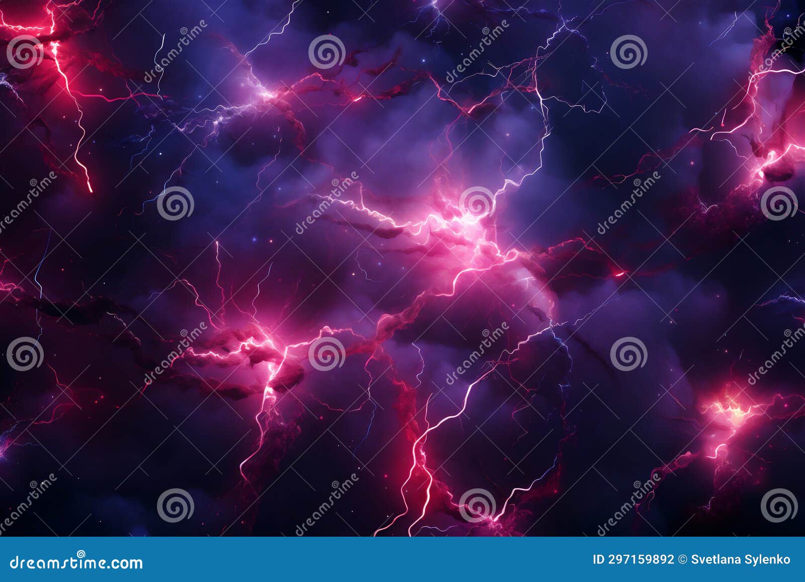Bright Abstract Lightning in the Sky. Colorful Flash of Explosion in ...